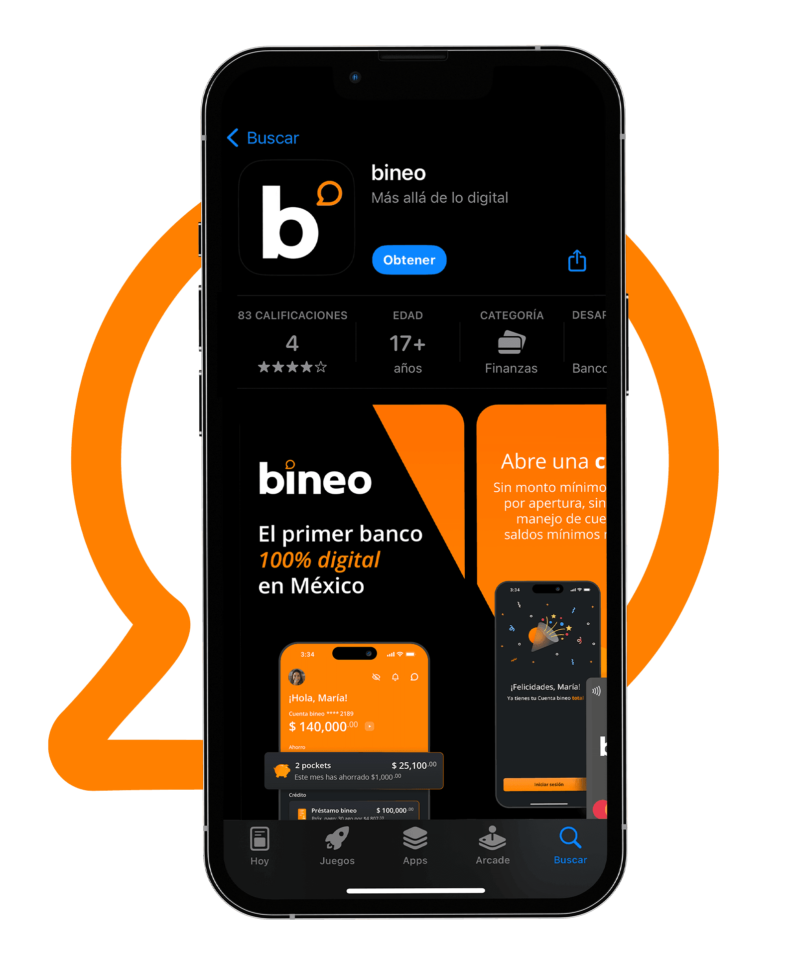 Descarga la app de bineo